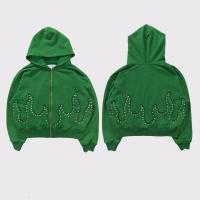 China Heavyweight Oversized Embroidery Patch 450 500gsm Hoodie Man Custom Streetwear Cropped  Distressed Acid Wash Zip up Hoodie for sale