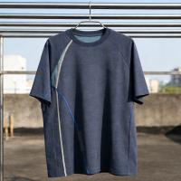 China Men's 300gsm Oversized Boxy Heavyweight Cropped T-shirt Elastic Sporty Sports Short Sleeved custom Summer Minimalist Tshirt for sale