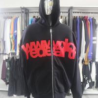 China Clothing Manufacturers Custom Men'S Patches Embroidery Hoodies Heavyweight 450 Gsm  Oversized Distressed Zip up Hoodie for Men for sale