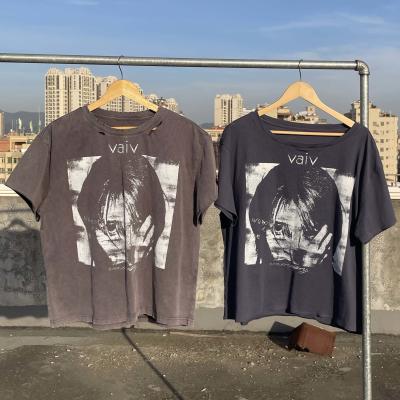 China High Quality Sun Faded Tee Fashionable Oversized Breathable Regular Fit Tshirt Custom Running Boxy Summer Men's Cartoon T-shirt for sale