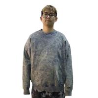 China Custom Vintage Tie-Dye Men'S Hoodies & Sweatshirts Manufacturers Wholesale Heavyweight Distressed Cropped Oversized Sweatshirt for sale