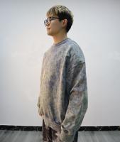 China Custom Vintage Tie-Dye Men'S Hoodies & Sweatshirts Manufacturers Wholesale Heavyweight Distressed Cropped Oversized Sweatshirt for sale