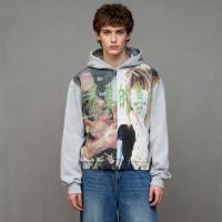 China Manufacturer Custom French Terry Graphic Baggy Heavyweight Printed Men's Hoodie High Quality Oversized Zip up Streetwear Hoodie for sale