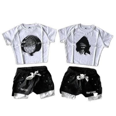 China Oem Printed Breathable Cotton Summer Hot T-Shirt and Shorts Set Men'S Wholesale Custom High Quality Jogging Suit for Men for sale