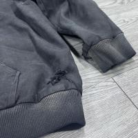 China OEM Factory Custom Embroidery Distressed Zip up Men's Jacket High Quality Streetwear Denim Waffle Cropped Winter Varsity Jacket for sale