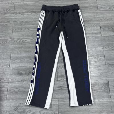 China Custom Baggy Side Stripe Sweat Jogger Men's Casual Pants High Quality 100% Cotton Outdoor Wide Leg Sports Sweatpants for Men for sale