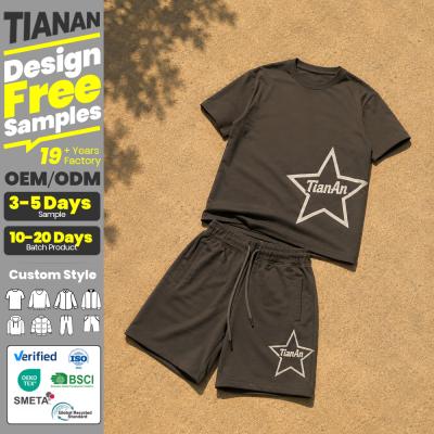 China Tianan Clothing Manufacturer Multi-Color Shorts Set Custom Logo Craft Summer Shorts Set High Quality for sale