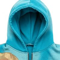 China Tianan Custom Men's Zipper Hoodie Sunfaded and Faded Boxy Oversized Acid Wash Distressed Streetwear 100% Cotton Hoodies for Men for sale