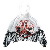 China Street Wear Men'S Mask Hoodie Printed Acid Wash Zip up Sweatshirt for Men Hoodies Unisex High Quality Anti-Shrink for sale