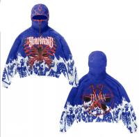 China Street Wear Men'S Mask Hoodie Printed Acid Wash Zip up Sweatshirt for Men Hoodies Unisex High Quality Anti-Shrink for sale