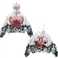 China Street Wear Men'S Mask Hoodie Printed Acid Wash Zip up Sweatshirt for Men Hoodies Unisex High Quality Anti-Shrink for sale