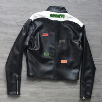 China Street Wear Shoulder Plus Size Men'S Jacket Custom Designed Printed Embroidered High Quality Racing Leather Jacket for Men for sale