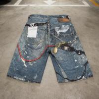 China Custom Summer Casual Baggy Denim Zipper Pants Breathable Y2K DGT Printed Embroidery Hip Hop 3D Print Jeans Shorts for Men for sale