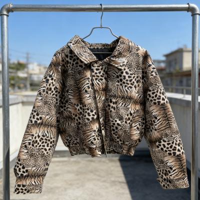 China Custom Hot Trend Leopard Print Men's Letter Jacket Streetwear All Over Digital Real Tree Zip up Boxy Winter Waterproof Varsity for sale