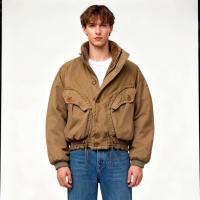 China 2026 Trendy Custom High Quality Winter Streetwear Vintage American Style Fur Zip up Outdoor Jogger Varsity Casual Men Jacket for sale