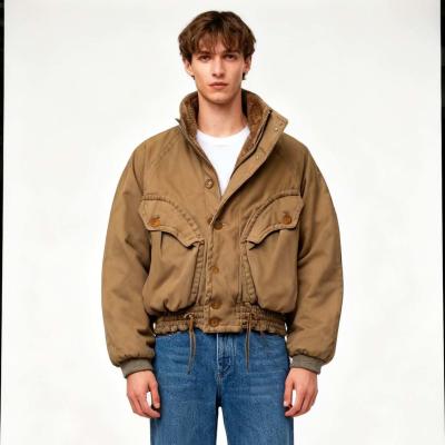 China 2026 Trendy Custom High Quality Winter Streetwear Vintage American Style Fur Zip up Outdoor Jogger Varsity Casual Men Jacket for sale