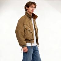 China 2026 Trendy Custom High Quality Winter Streetwear Vintage American Style Fur Zip up Outdoor Jogger Varsity Casual Men Jacket for sale