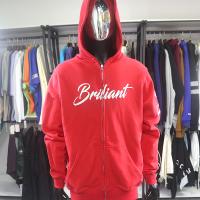China China Manufacturer for Custom Clothes Puff Print Zipper Hoodie Red & Black Hoodie With Zipper Casual Zip-up Hoodies for sale