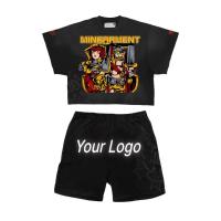 China 2025 Hot Sale T-shirt Tank Top Men 2 Piece Set Acid Wash T-shirt and Short Sets for Men Sleeveless Raw Hem Mens Sets for sale