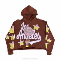 China Streetwear Top Men Women Hoodie Casual Raw Hem Hoodies Sweatshirts Unisex Cut Edge Hoodie Print 50 Knitted Fabric Print Pattern for sale