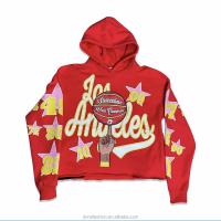 China Streetwear Top Men Women Hoodie Casual Raw Hem Hoodies Sweatshirts Unisex Cut Edge Hoodie Print 50 Knitted Fabric Print Pattern for sale