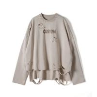 China Factory Wholesale Distressed Sweats Hoodie Custom Vintage Cotton Acid Wash Crew Neck Men'S  Ripped Raw Hem Sweatshirt for Men for sale
