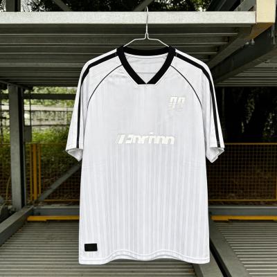 China Custom Classic Football Jersey Sublimation Printing Quick Drying Breathable Oversized Retro Trendy V-neck Mesh Soccer Polo Shirt for sale