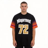 China Low Price Custom Number Polyester Printed Jersey T-shirt Men's Oversized Drop Shoulder Street Summer Football Jersey for sale
