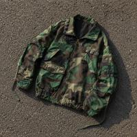 China Tianan Custom Vintage Washed Camo Jacket Men Oversized Square Multi-Pocket Distressed Field Streetwear Patchwork Bomber Jacket for sale