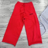 China Custom Thick 400 Gsm Mohair Screen Printed Jogger Pants Men Cut and Sew Streetwear Blank Flare Stacked Mohair Sweatpants for sale