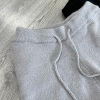 China Custom Thick 400 Gsm Mohair Screen Printed Jogger Pants Men Cut and Sew Streetwear Blank Flare Stacked Mohair Sweatpants for sale