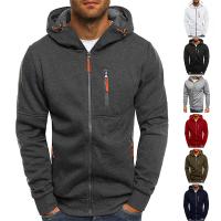 China 2025 New Style Trend Pocket Slim Fitted Sudaderas Hombre Fleece Cotton Polyester Comfortable Soft Full Zipper Hoodie for Men for sale