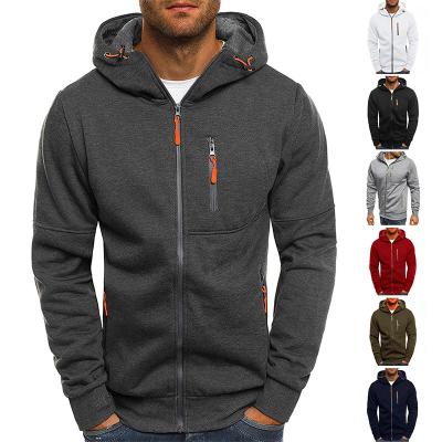 China 2025 New Style Trend Pocket Slim Fitted Sudaderas Hombre Fleece Cotton Polyester Comfortable Soft Full Zipper Hoodie for Men for sale