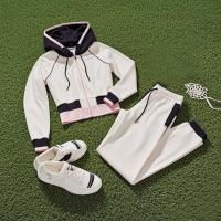 China High Quality Designer Blanks Y2k Flared Jogging Tracksuit for Girls Streetwear Cropped Slim Distressed Zip up Hoodie Set Women for sale