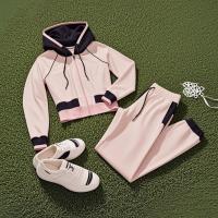 China High Quality Designer Blanks Y2k Flared Jogging Tracksuit for Girls Streetwear Cropped Slim Distressed Zip up Hoodie Set Women for sale