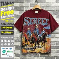 China New 2026 Top Quality 100% Cotton Men's Clothing T-Shirts Vintage Washed Streetwear Y2K Graphic Oversized Tees  Tshirt for Men for sale