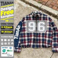 China Tianan Clothing Custom Men Hoodies Oversized Plaid Embroidery Zip up Cotton Street Casual Sweatshirt for Men High Quality Jacket for sale