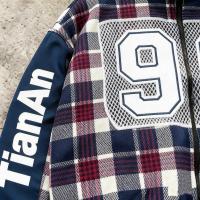 China Tianan Clothing Custom Men Hoodies Oversized Plaid Embroidery Zip up Cotton Street Casual Sweatshirt for Men High Quality Jacket for sale