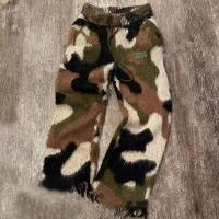 China Custom Streetwear Men'S Mohair Wool Flare Pants Winter Unisex Print Drawstring Fluffy Knit Track Camo Cargo Sweatpants for Men for sale