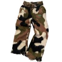 China Custom Streetwear Men'S Mohair Wool Flare Pants Winter Unisex Print Drawstring Fluffy Knit Track Camo Cargo Sweatpants for Men for sale