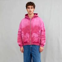 China 2026 Trending High Quality Vintage Distressed Zip up Men's Hoodie Custom Heavyweight Acid Wash 100% Cotton Long Streetwear Men for sale