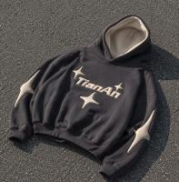 China OEM Clothing Manufacturer Custom Brand Puff Hoodie High Quality Oversize Street Casual Puff Print Pullover Hoodie for Men for sale