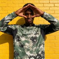 China TianAn OEM Custom Camo Long Sleeve T Shirt Men Streetwear Digital Print Waffle Fabric High Quality Oversize Shirt Manufacturer for sale