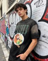 China Apparel Wholesale Custom Summer Graphic Tshirts for Men Low Price Streetwear Distressed Acid Washed Vintage Oversized T-shirts for sale