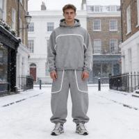 China Hot Supplier OEM Custom High Quality Outdoor Reflective Printing Cotton Streetwear Tracksuit Jogger Sports Plus Size Set for sale