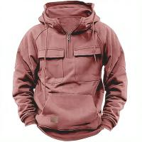 China Hot Supplier Custom Design Casual High Quality British Hoodies Printing Zip up Hoodie Quarter Zipper Acid Wash Mask Hoodie for sale