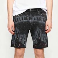 China Shorts Manufacturer Custom Rhinestone Streetwear Baggy Acid Wash Printed  Graphics Oversized Jorts Denim Jeans Shorts Pants for sale