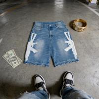 China Manufacturer Custom Summer Oversize Embroidery Vintage Men's Denim Shorts Heavyeight Jorts Casual Jeans Baggy Button Shorts for sale