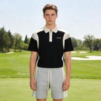 China Manufacturer Custom Summer Classic Fashion Running Sports Suit Plus Size Oversized Vintage Stripe Shorts Sleeve Men's Polo Sets for sale