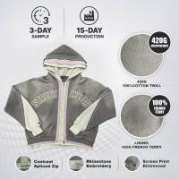 China Tianan Clothing Custom Hoodies Patchwork Multi Zip Hood Rhinestone Acid Wash Distressed Embroidered Logo Streetwear Print Hoodie for sale